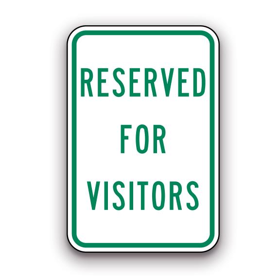 Sign - Reserved for Visitors, Green | Safety Decals
