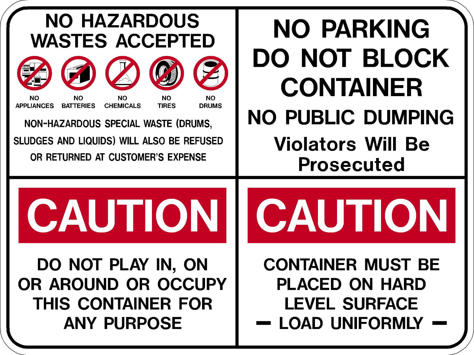 Decal - No Hazardous Wastes Accepted | Safety Decals